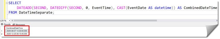 SQL Server Concat Date and Time into DateTime - SQL Server Guides