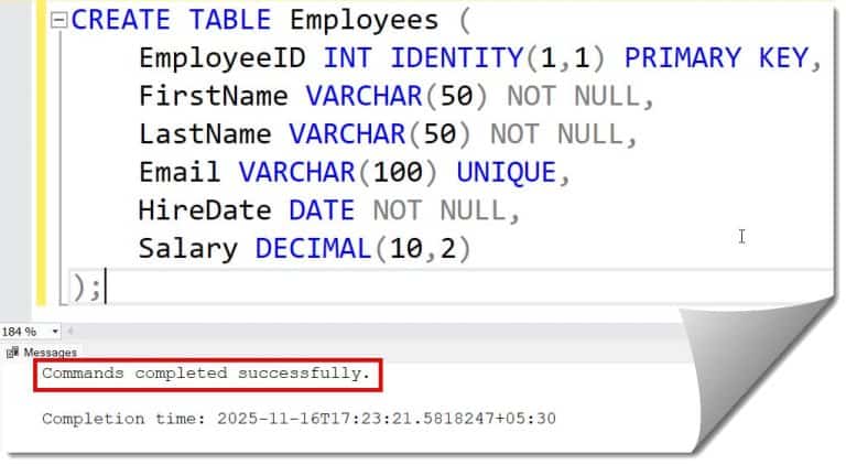 Sql Server Create Table With Primary Key Sql Server Guides