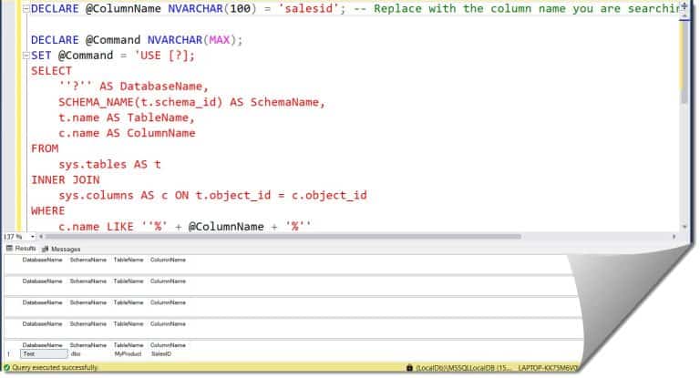 SQL Server Find Table With Column Name - SQL Server Guides